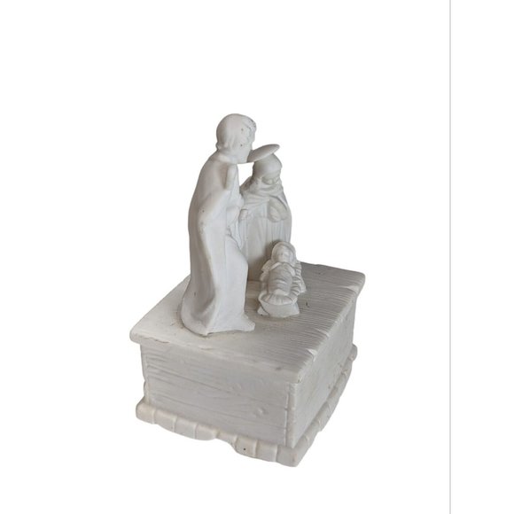Schmid | Holiday | Schmid 981 White Ceramic Nativity Scene Music Box O ...